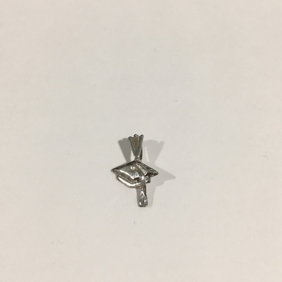 Jewelry | 14k White Gold Graduation Hat Charm | Poshmark